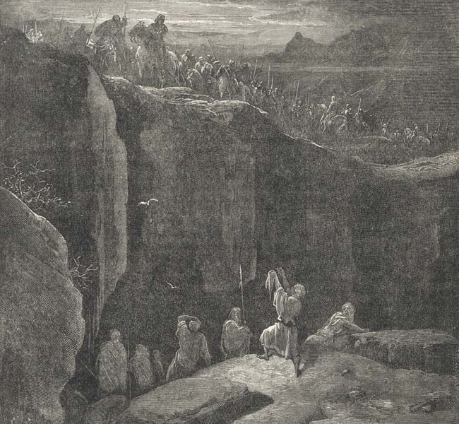 David Showing Saul That He Had Spared His Life - 1 Samuel Image