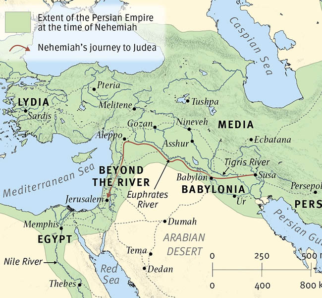 The Persian Empire at the Time of Nehemiah - ESV Global Study Bible Image