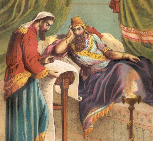 Reading the Book of the Records to King Ahasuerus - Esther Image