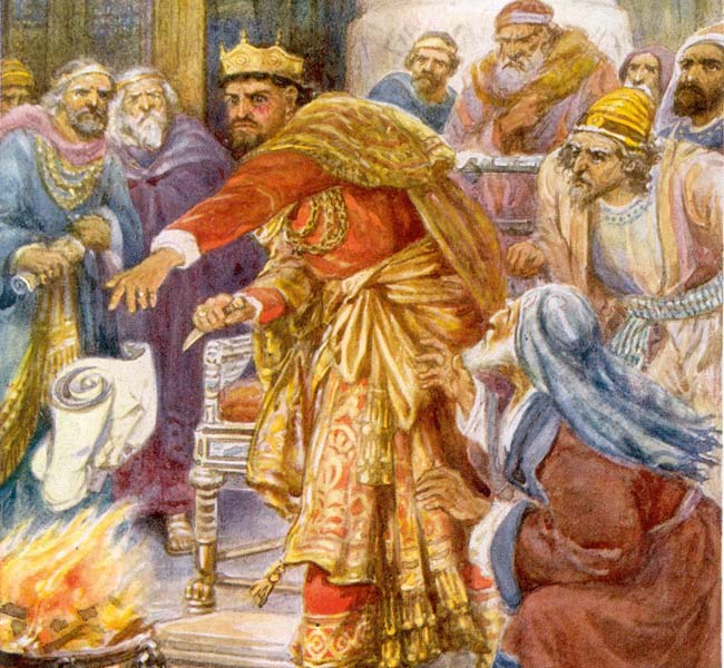 King Jehoiakim Burns Jeremiah's Words - Jeremiah Image