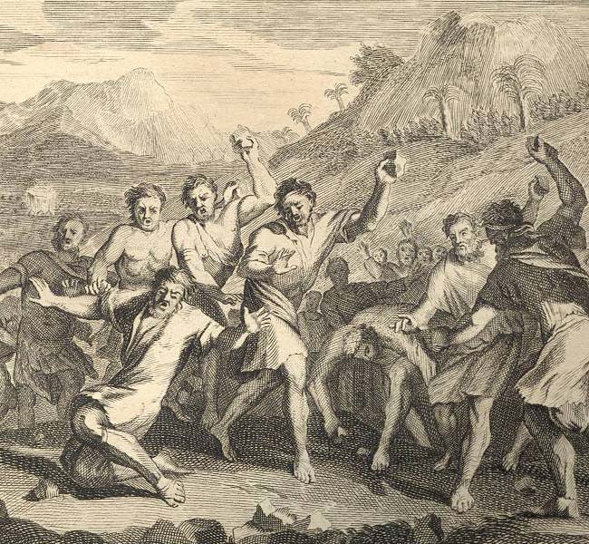 Stoning the Man Found Gathering Sticks on the Sabbath - Numbers Image