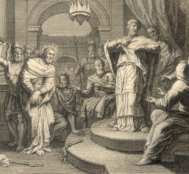 Jesus on Trial before Caiaphas - The Gospels Image
