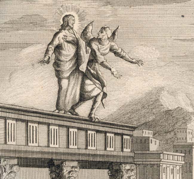 Jesus Is Tempted to Jump off the Temple - The Gospels Image