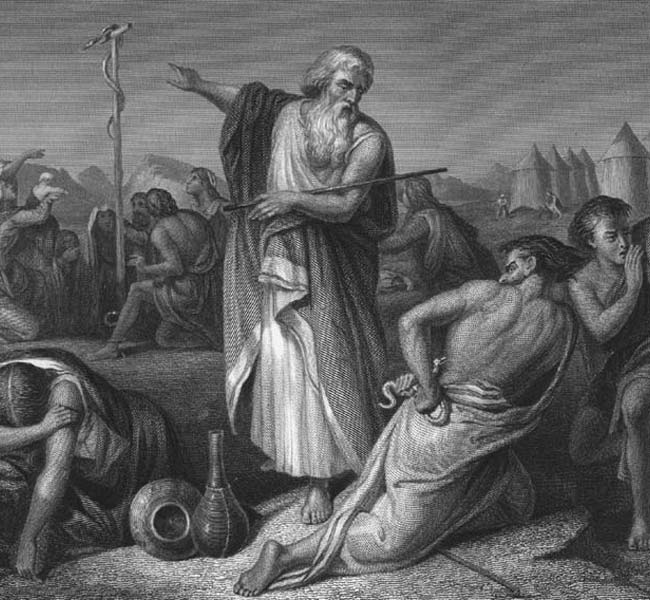 Moses and the Brazen Serpent (engraving) - Classic BLB Images Image