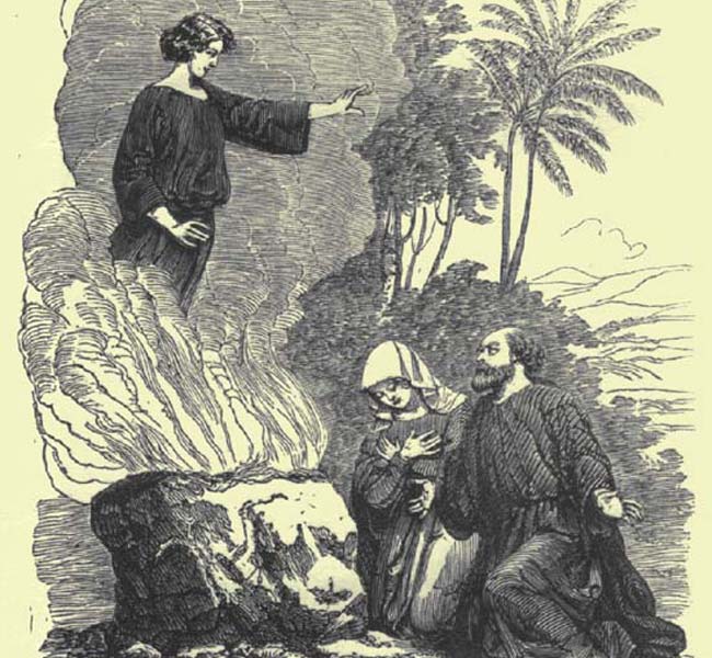 Manoah's Sacrifice (engraving) - Classic BLB Images Image