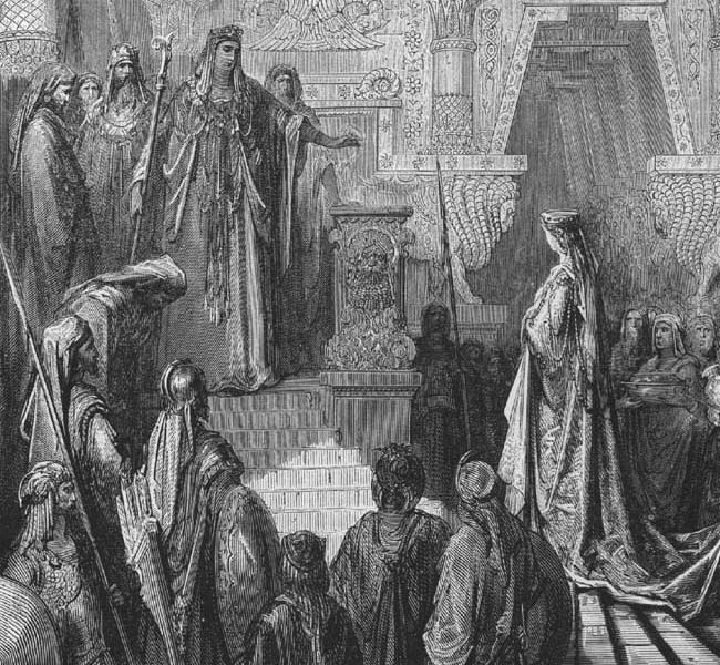 Solomon and Queen of Sheba (engraving) - Classic BLB Images Image