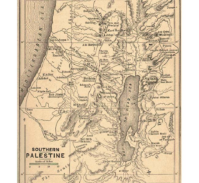 Southern Palestine (map) - Classic BLB Images Image
