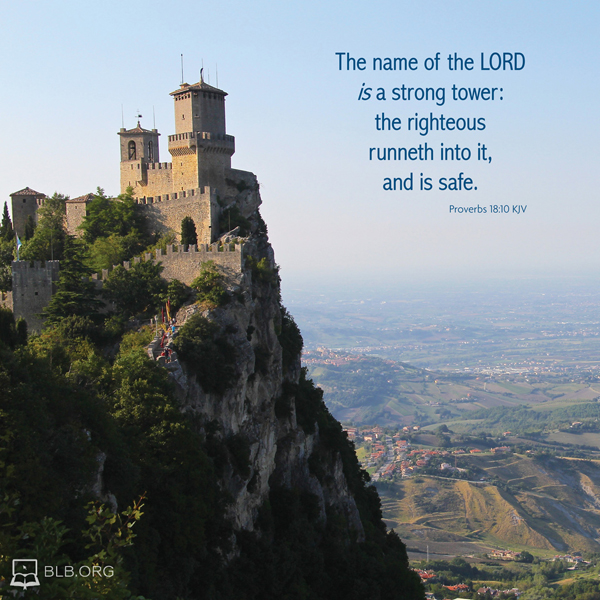 Proverbs 18:10 (KJV) - Scripture Image