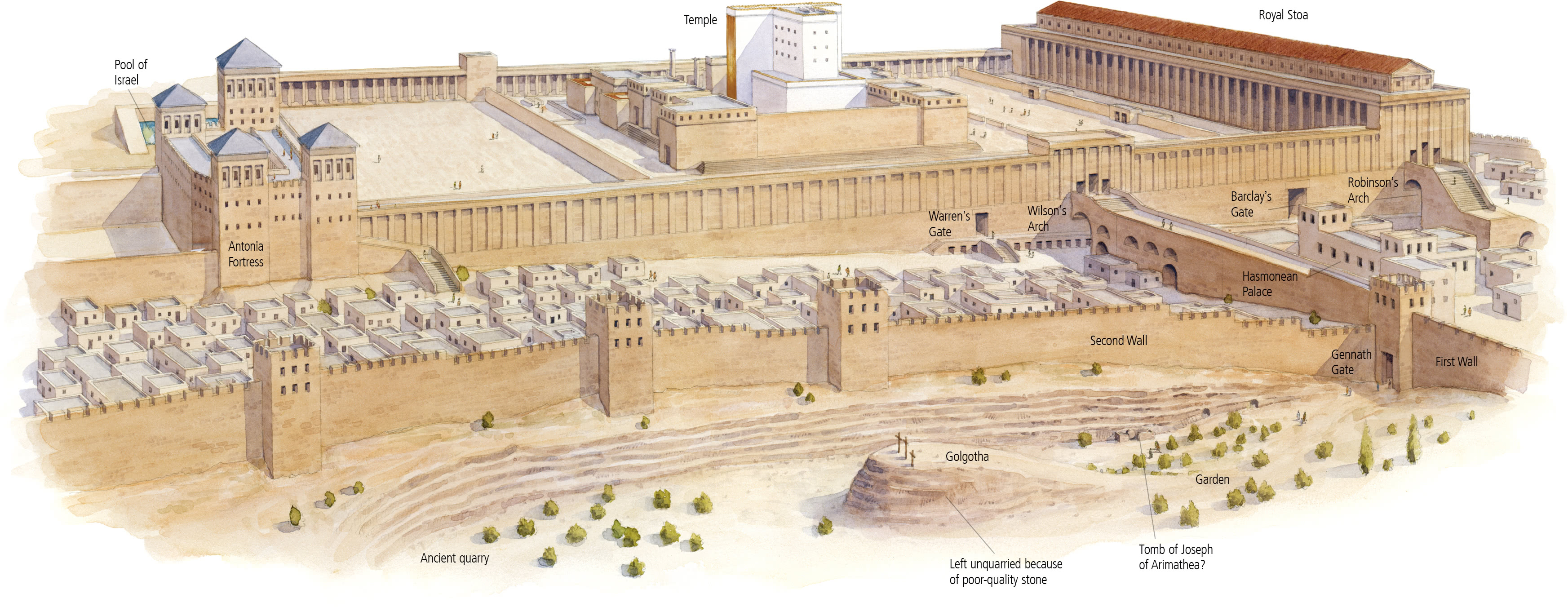 Golgotha and the Temple Mount (Mat 27:33)