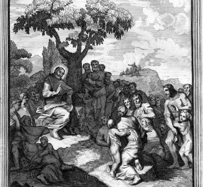 Jesus Teaches the Multitudes (engraving) - Matthew Image