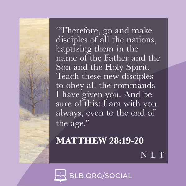 Matthew 28:19-20 (NLT) - Scripture Image