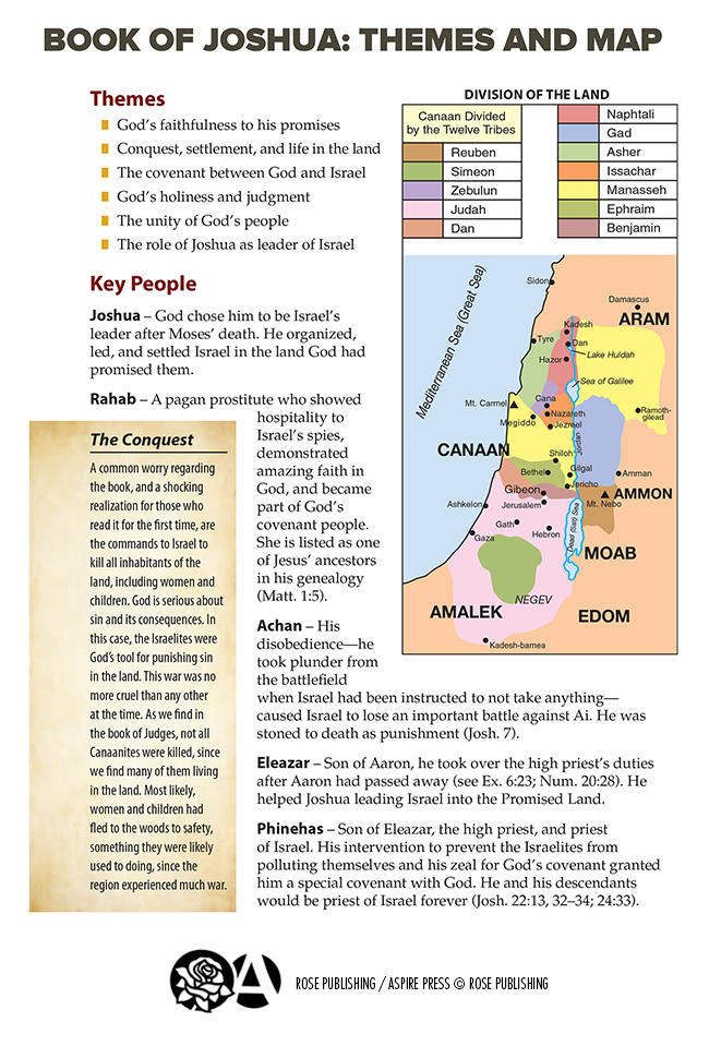 Book of Joshua: Themes and Map - Rose Publishing Image