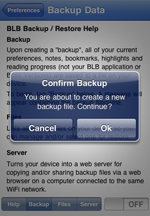 The BLB for iPhone || User Manual || Preferences